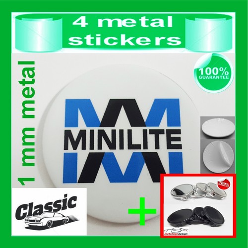 WHEELS CENTER CAP Centro Tapas Llantas (CAPS+STICKERS) 4pcs MINILITE | eBay