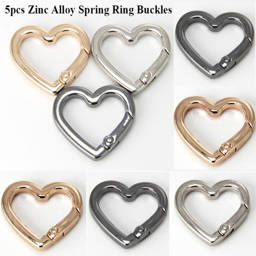 5pcs Heart Spring Ring Buckles Snap Clasp Clip Purses Handbags Buckles ...
