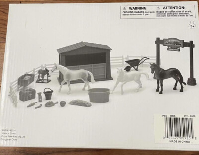 New Ray Country Life Horse Farm & Accessories Playset NIB | eBay