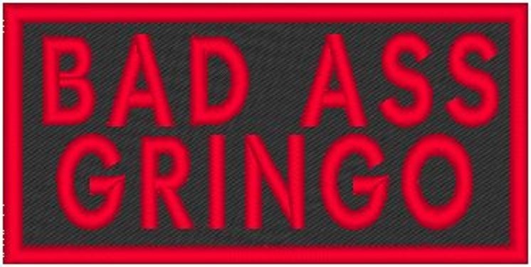 BAD ASS GRINGO Embroidered Iron On Patch MC Biker Emblem RED Border | eBay