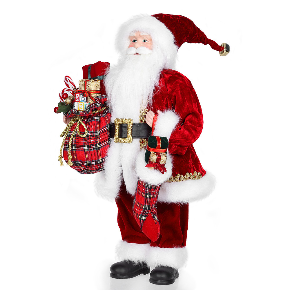 96/48cm Traditional Standing Father Christmas Santa Claus Figure Xmas ...
