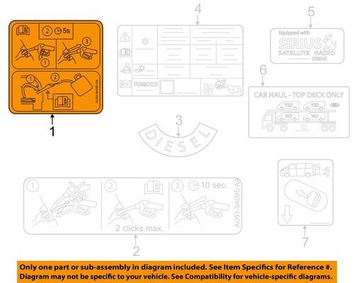 FORD OEM 06-24 Bronco Sport Information Labels Labels-Fuel Label ...