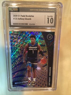 ANTHONY EDWARDS 2020-21 Panini Revolution Rookie #125 CSG 10 Gem Mint ...