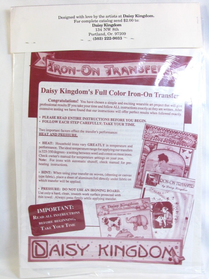 2 NIP Iron-On Transfers Daisy Kingdom & Cache Junction Christmas Teddy ...