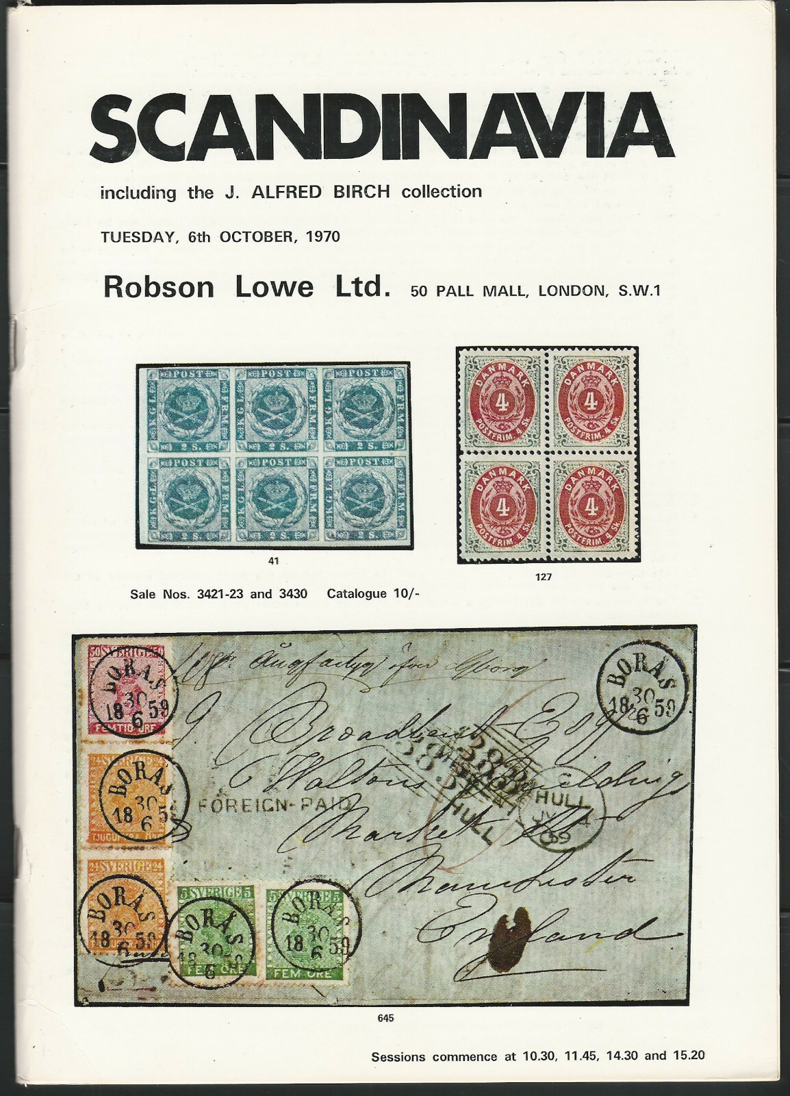 Scandinavia, Robson Lowe Ltd. Stamp Auction Catalog, Oct. 6, 1970 | eBay