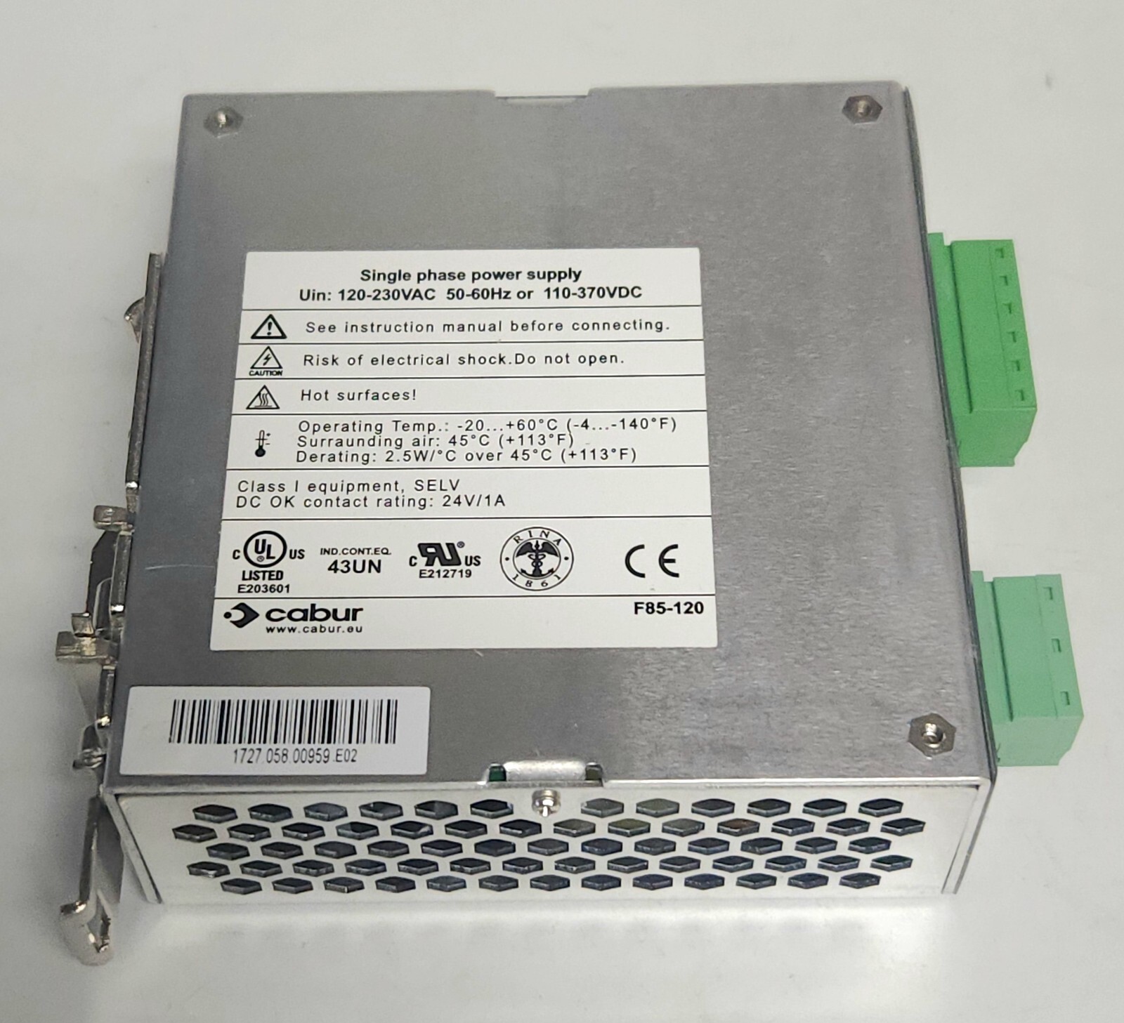 CABUR XCSF120C Single Phase Power Supply 120 230 VAC 110 320 VDC 50/60Hz CSF120C for sale online ...