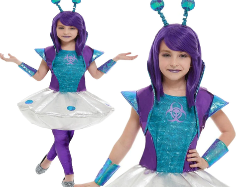 Alien Girl Costume Kids Alien Awakening Book Day Fancy Dress Outfit Age ...