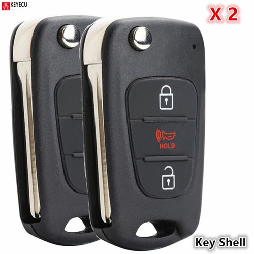 2x for Kia Rio Soul Replacement Flip Remote Key shell Case Fob ...