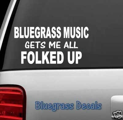 Bluegrass Music Banjo Fiddle Mandolin Decal Sticker for Car Truck SUV ...