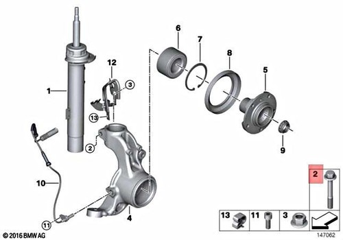 BMW OEM 00-07 X5 Front-Steering Knuckle Spindle Bolt 33326760346 | eBay