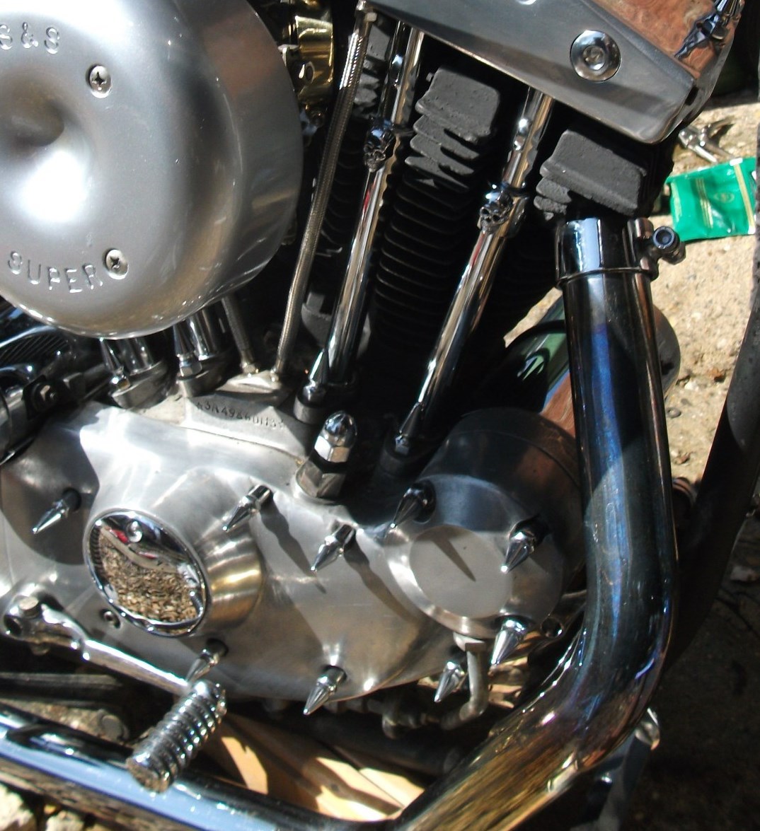 HARLEY SPORTSTER IRONHEAD 77-85 CHROME SPIKE ENGINE COVER BOLTS chopper ...