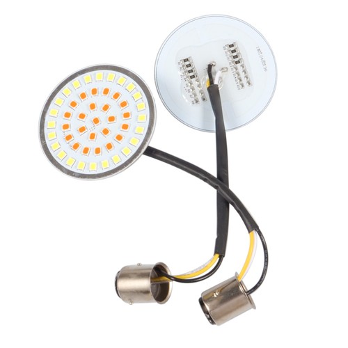Bullet Style LED White/Amber Turn Signal Light Inserts For Harley Tri ...