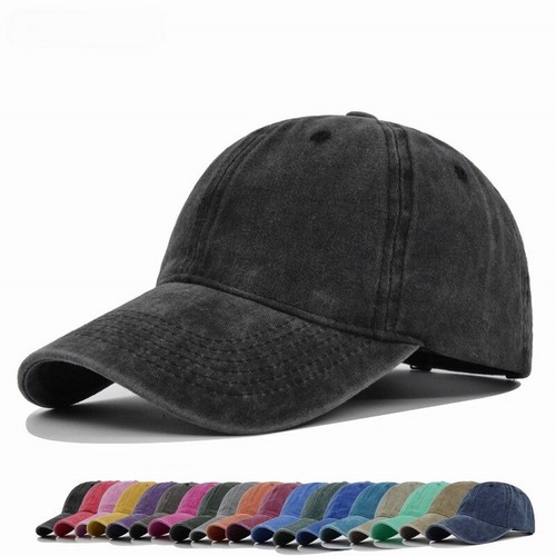 Men's Casual Washed Cap Style Cotton Adjustable Baseball Cap Blank ...