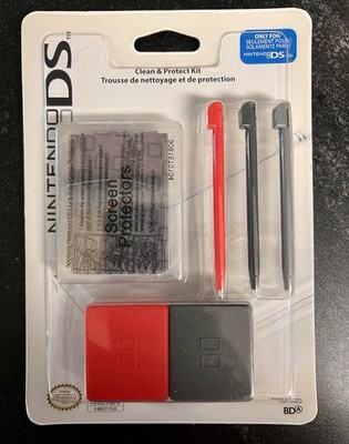 Nintendo DS Clean & Protect Kit - 3x Stylus, Screen Protectors - New ...