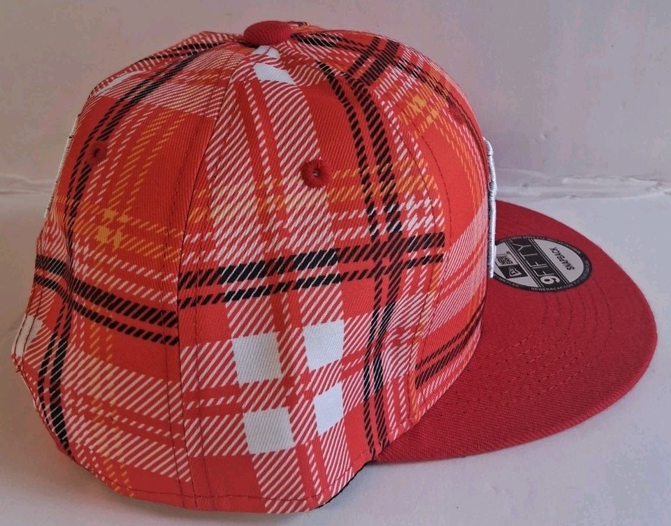 New Era Kansas City Chiefs 9FIFTY Snapback Plaid Red NFL Flat Bill Hat ...