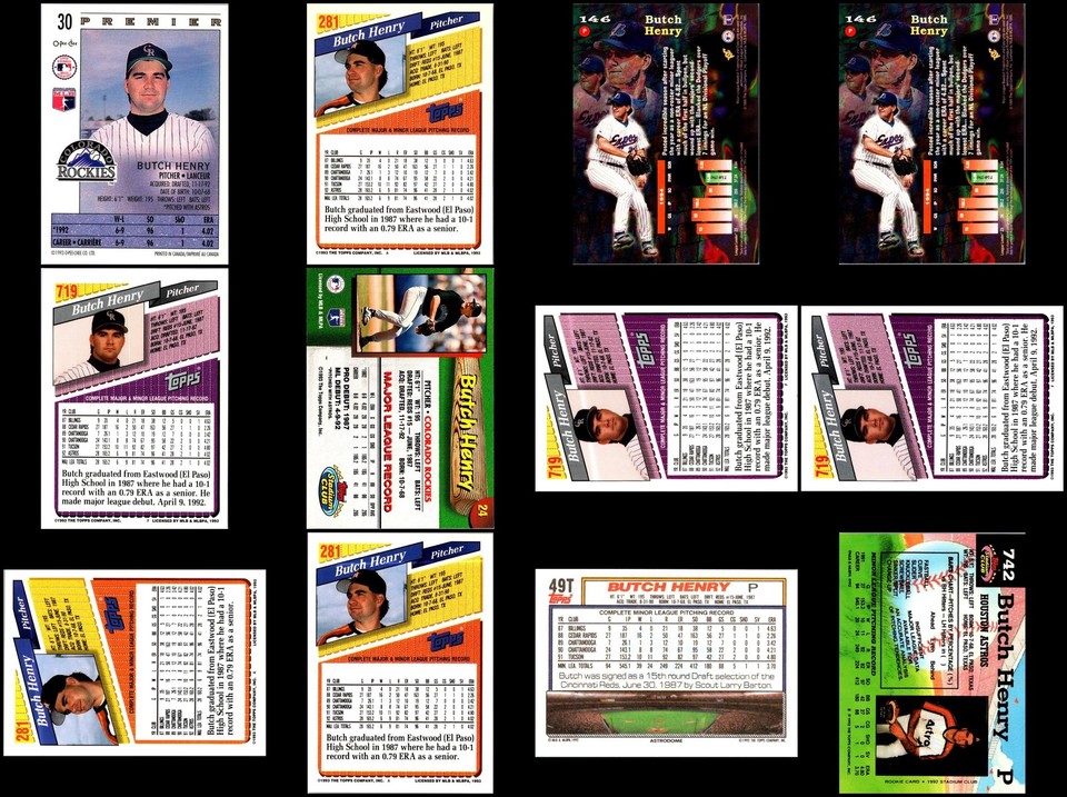 Butch Henry (12) Card Lot - ADD SOME MAGIC TO YOUR COLLECTION – ONE-OF ...
