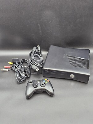 Microsoft Xbox 360 S Slim 250GB Matte Black Console & Controller Bundle ...