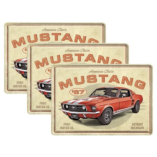 3PK Nostalgic Art Metal/Paper Mailing Postcard Mustang '67 GT w ...