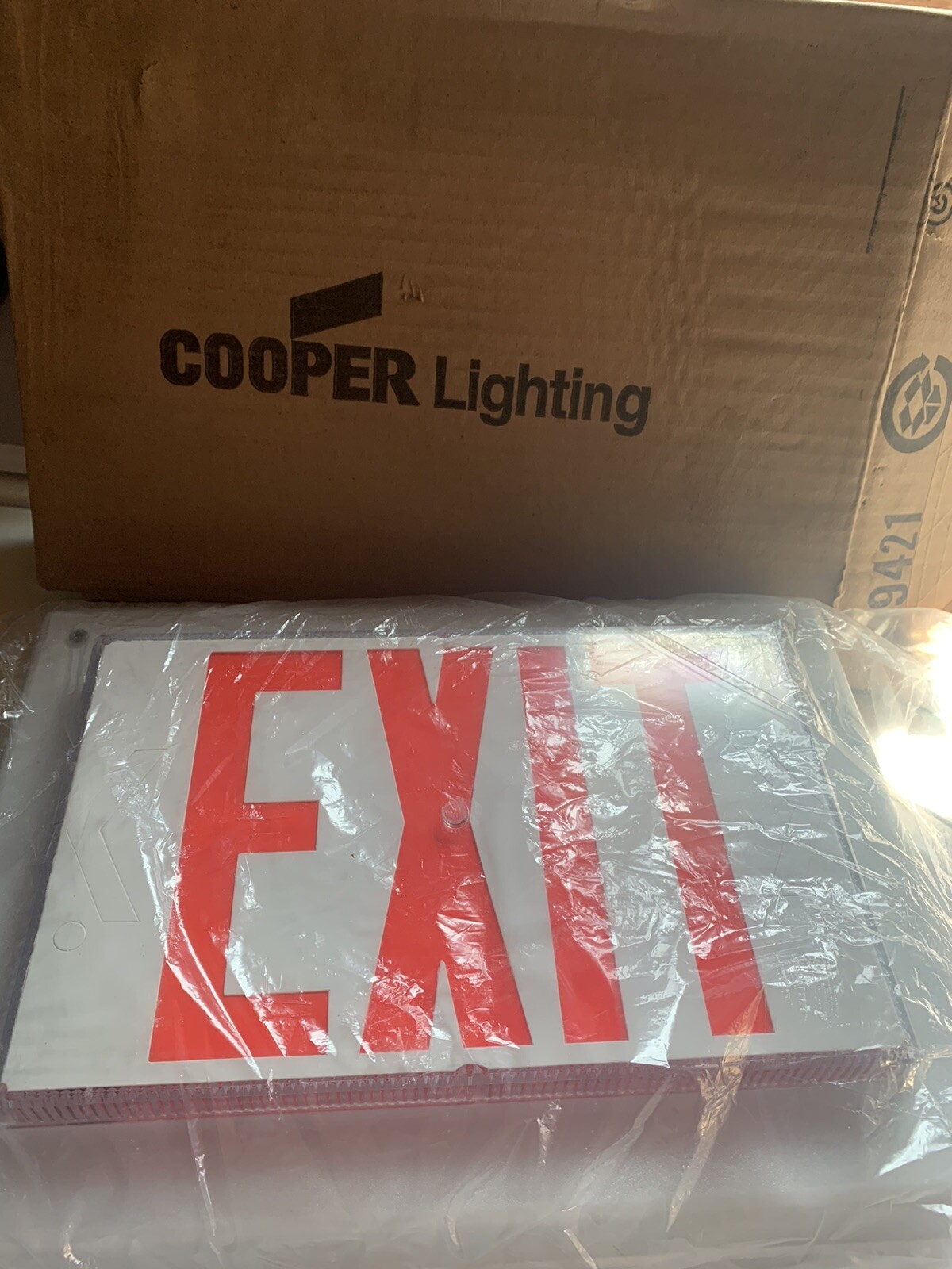 Cooper Lighting EXIT Sign Light Hardwire Red | eBay