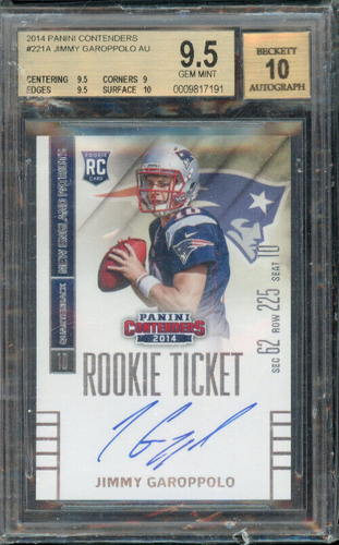 2014 Panini Contenders #221 JIMMY GAROPPOLO Rookie Ticket Auto BGS 9.5 ...