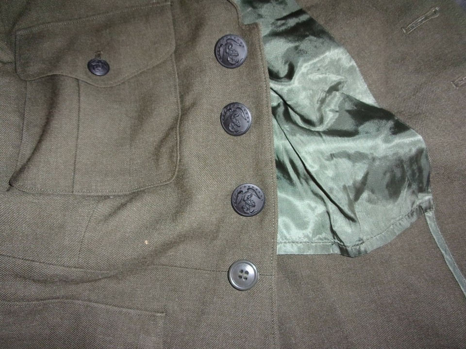1970 USMC MARINE CORPS MENS WOOL SERGE GREEN MILITARY UNIFORM DRESS ...