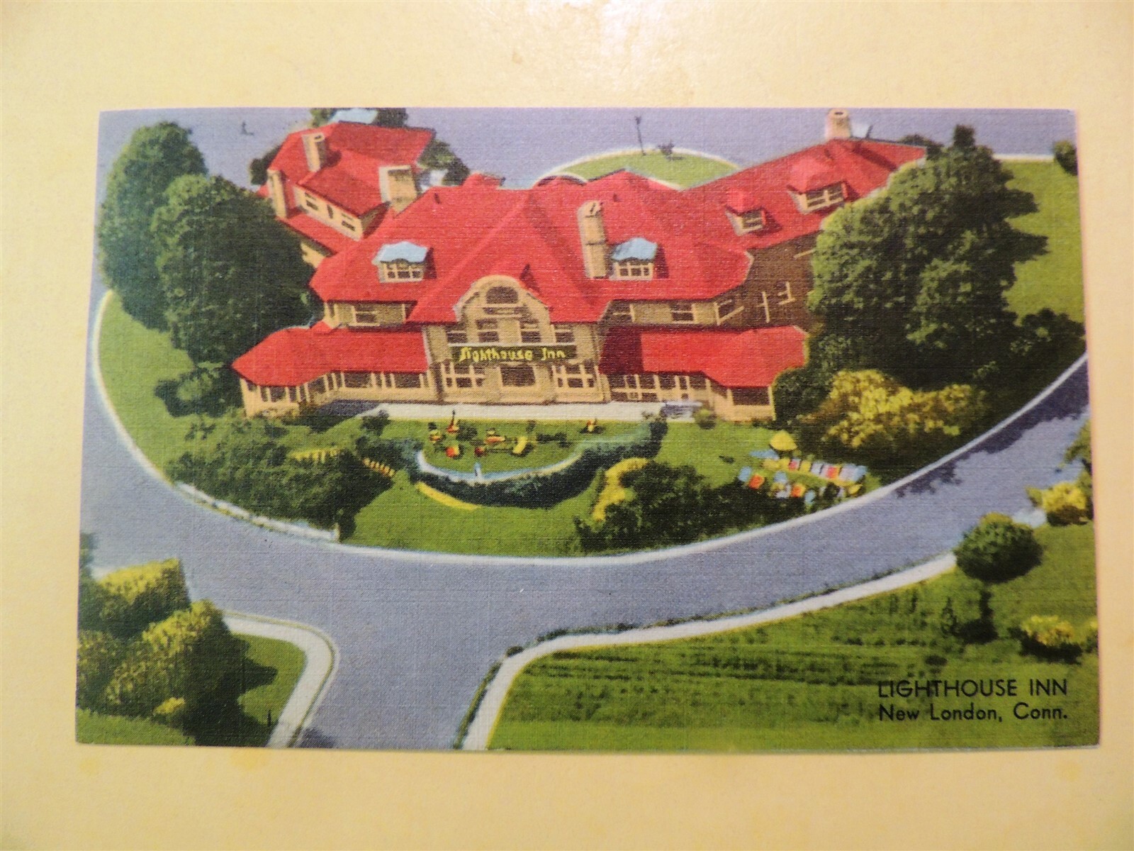 Lighthouse Inn Hotel New London Connecticut vintage linen postcard 1951 ...