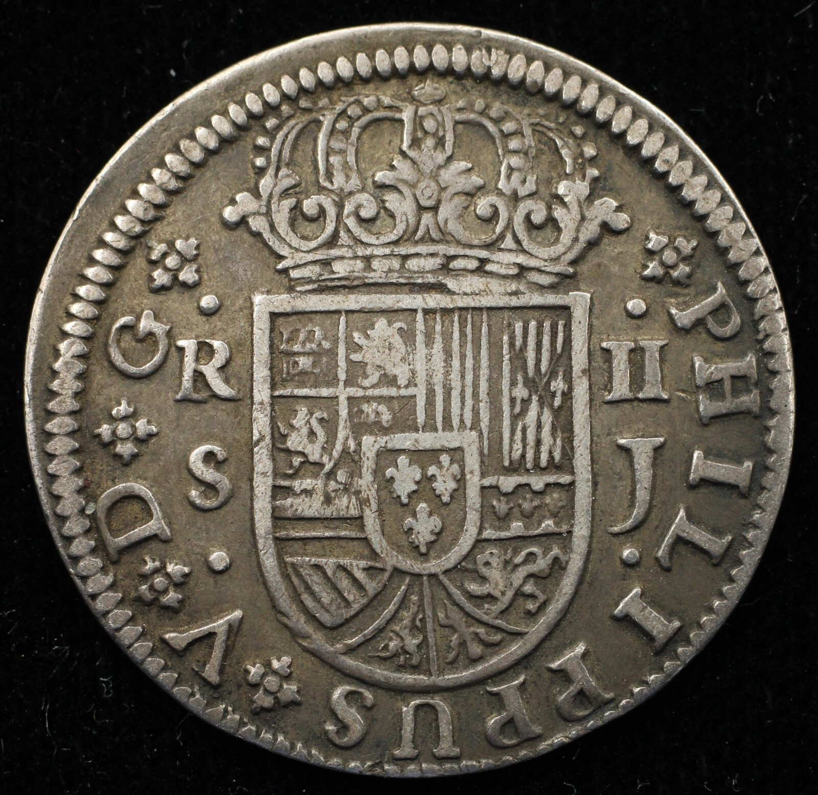 1721-SJ Spain 2 Reales .833 Silver Coin - Seville Spain - Phillip V ...