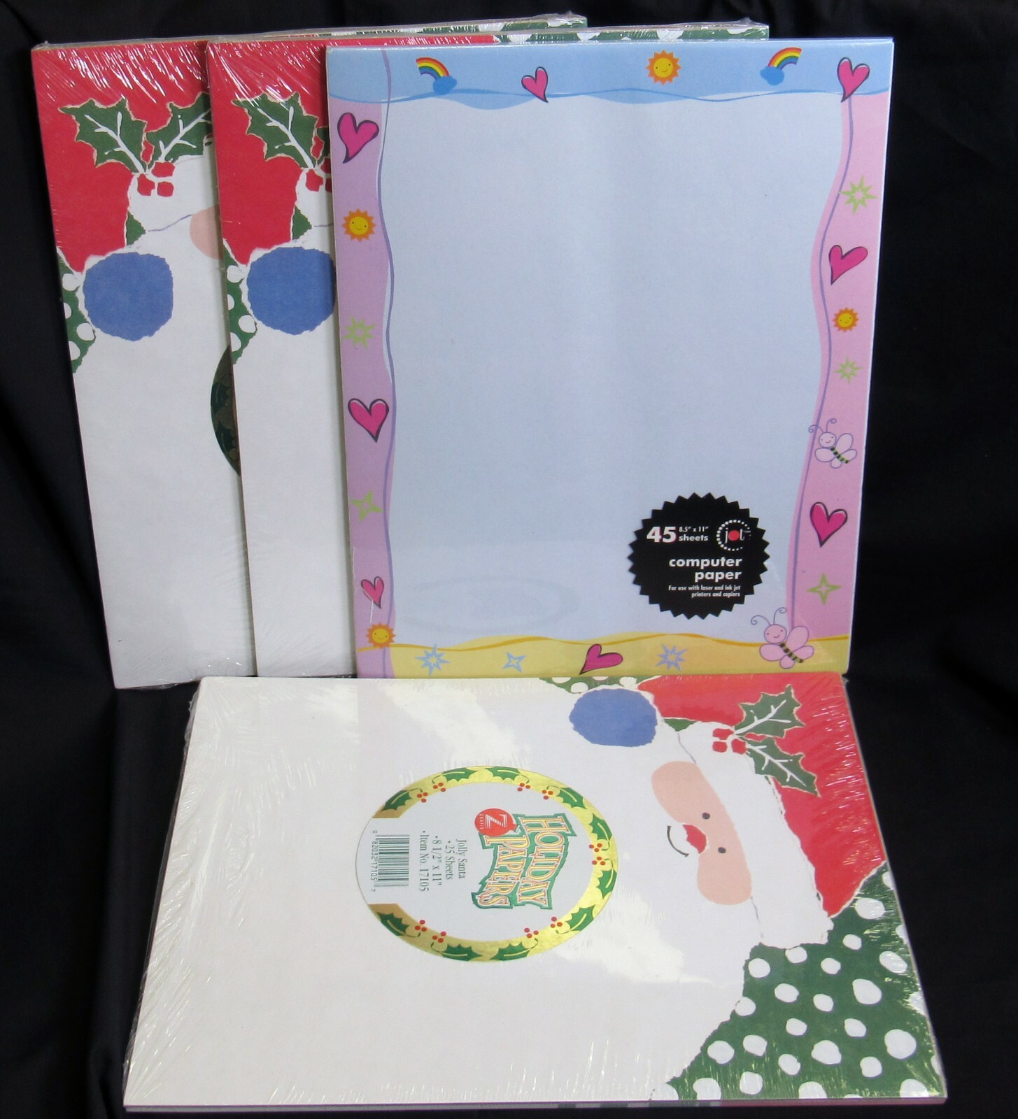 Decorative Computer Paper 3 Pads of "Jolly Santa" 1 Pad of Everyday All ...