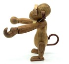Zoo Line Wooden Toy Monkey 4.5in MCM 1958 Jointed Signed Vintage foot ...