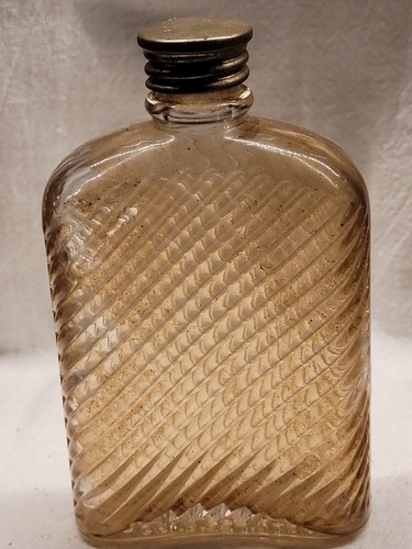 RIBBED GLASS PROHIBITION ERA LIQUOR WHISKEY FLASK UNIVERSAL PAT'D FEB 8 ...