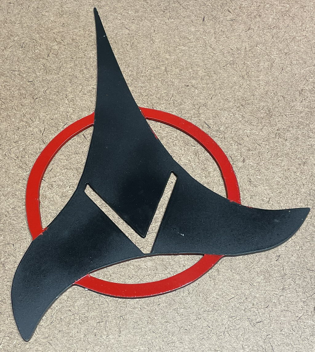 Klingon Emblem Tattoos 10.5 Inch Star Trek Klingon Emblem Logo Metal