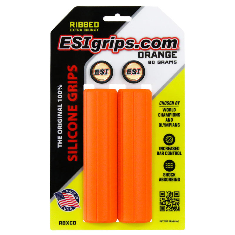 ESI grips MTB Ribbed Extra Chunky Silicone Grips Orange | eBay