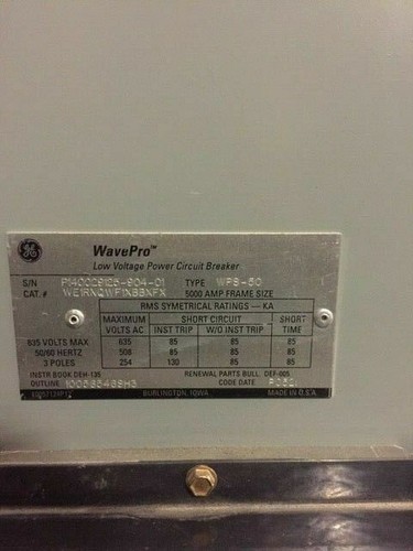 General Electric WavePro WPS-50 CAT# WE1RXQWF1XBBXFX 5000 amp | eBay