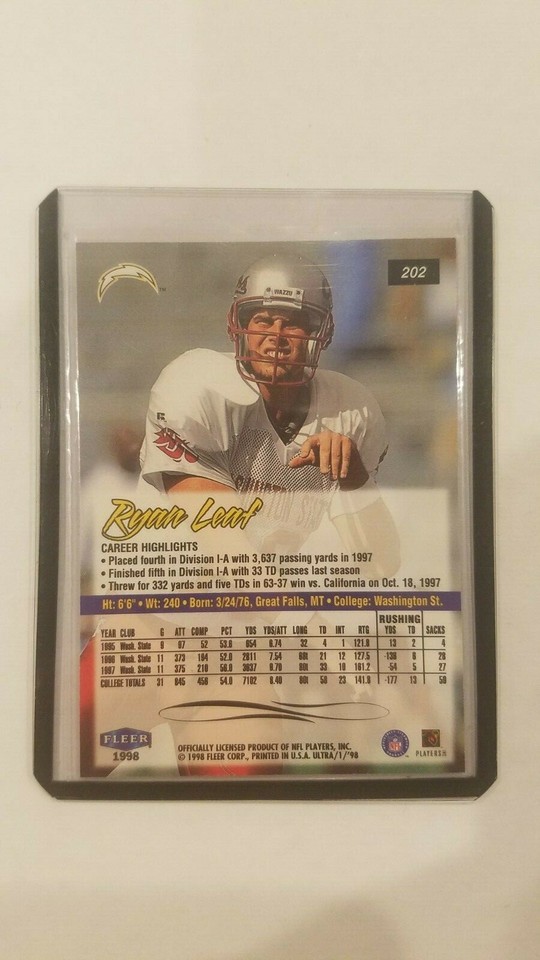 1998 Fleer Ultra Ryan Leaf Rookie #202 | eBay