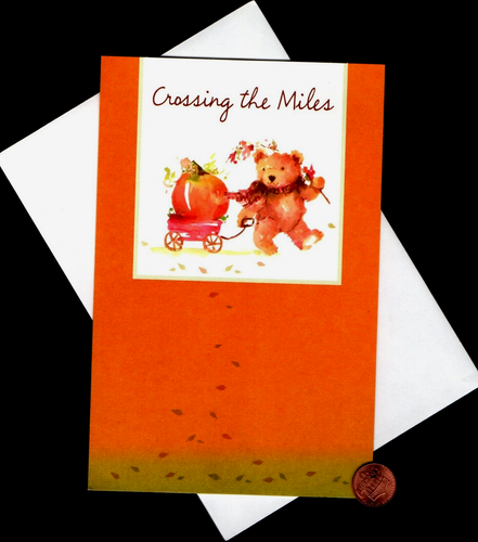 HTF THANKSGIVING MARY HAMILTON Teddy Bear Pumpkin - Greeting Card - W ...