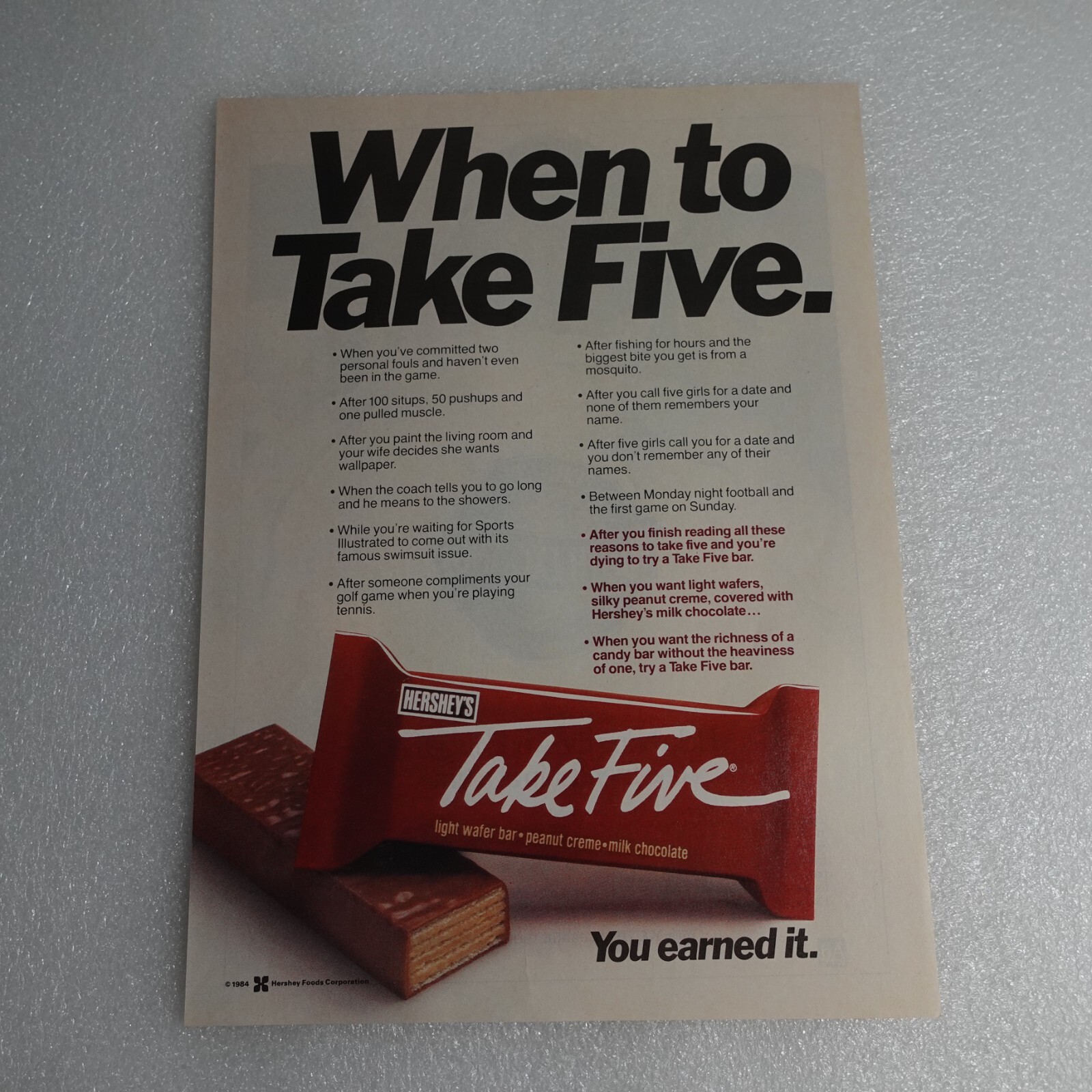 Vintage Print Ad Hersheys Take Five Candy Bar Sports Illustrated Jun 11 ...