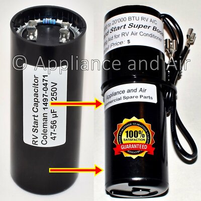 Coleman Hard-Start Kit repl. 1497-0471 Start Capacitor 47-56 MFD Camper ...