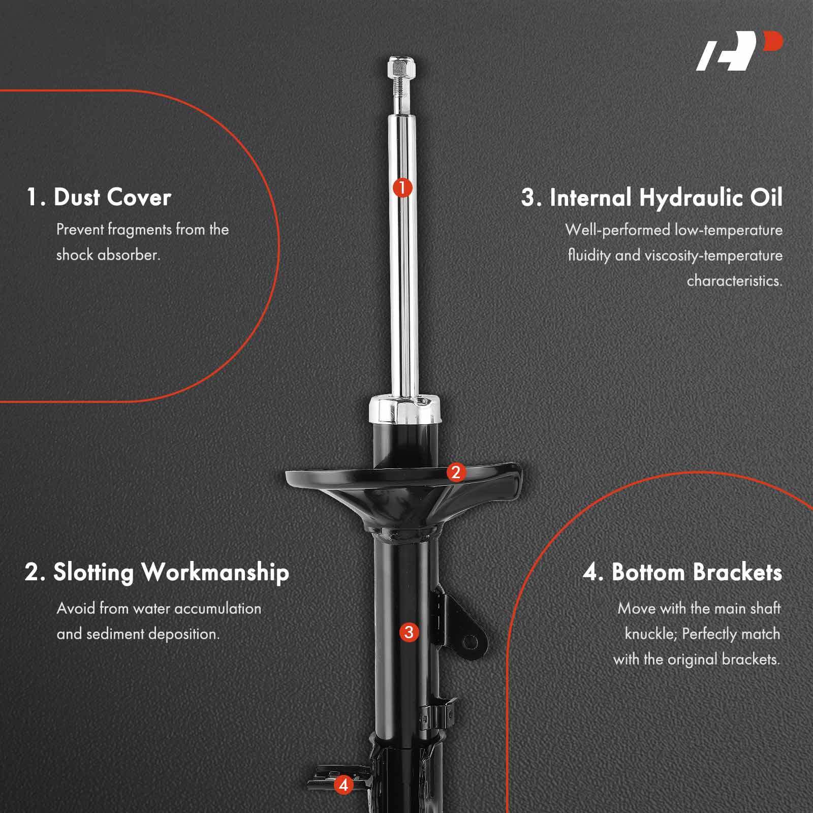 A-Premium Rear Shock Struts for Hyundai Tiburon 2003-2008 L4 2.0L V6 2 ...