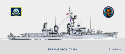 USS Waldron DD-699 in 1960s Ship Print US Navy | eBay