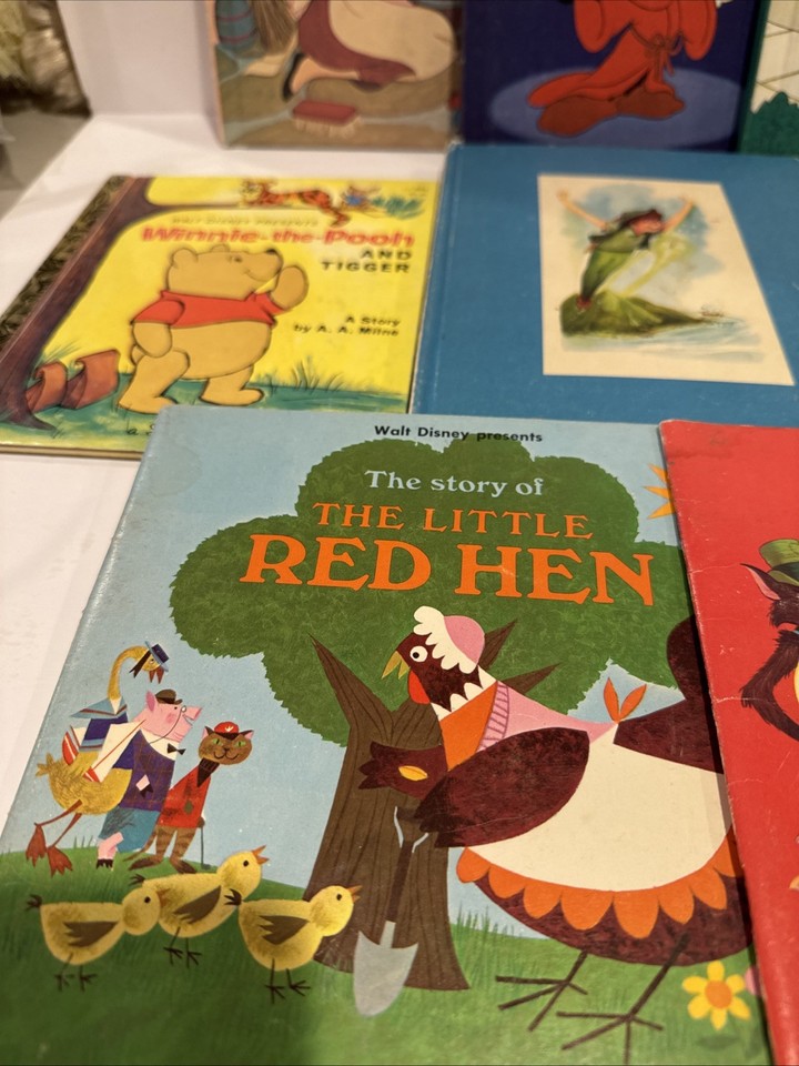 Rare Lot of 11 Vintage Walt Disney Books, Peter Pan Pop Up, Mickey ...