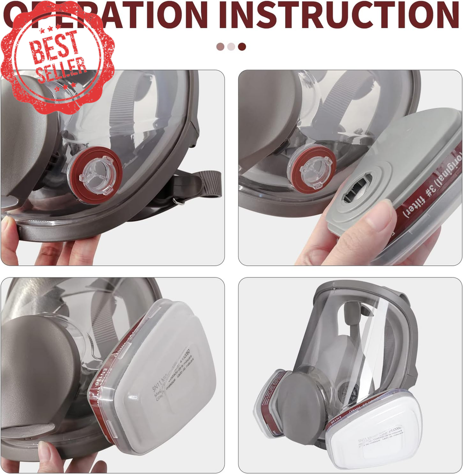 Reusable Respirator Mask with Filters for Spray Paint Chemicals Epoxy ...