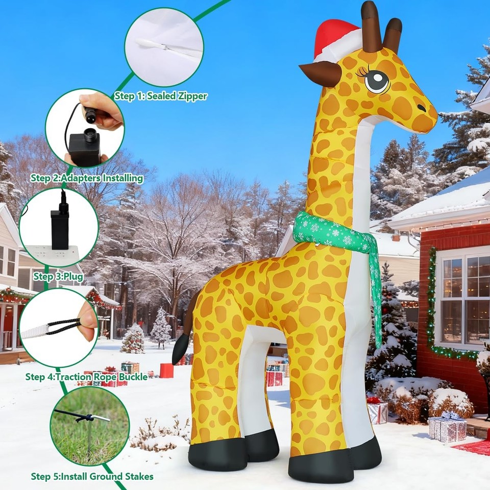 10 FT Christmas Inflatables Outdoor Decorations Inflatable Nodding ...