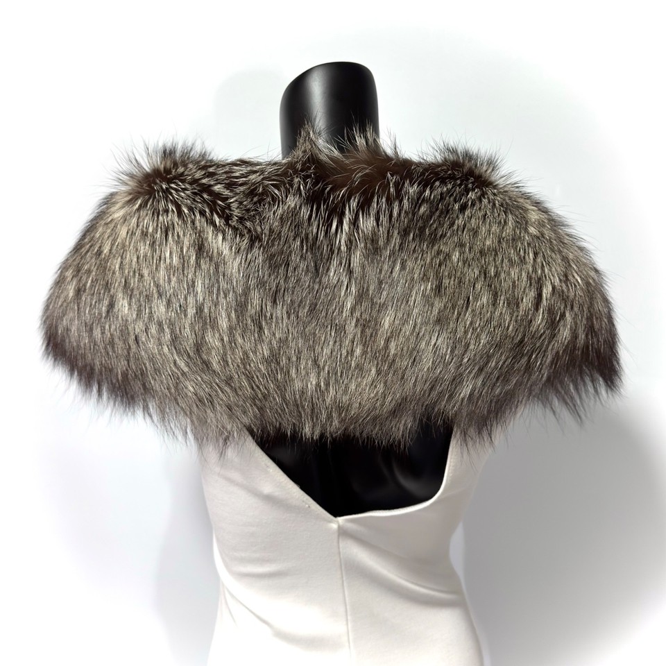 Silver Fox Real Fur Shawl Wrap Stole Women Luxury Select Line Timeless ...