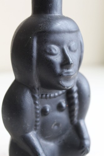 Black Glass Bottle Mayan Incan Aztec Inspired Woman Bellarmine 7 inch ...