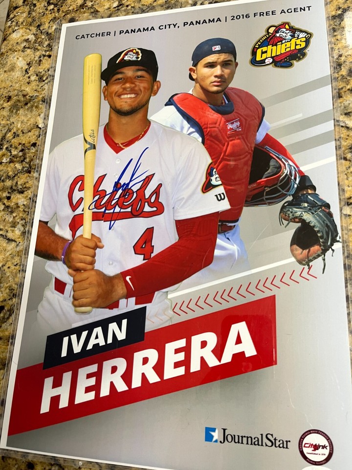 Ivan Herrera SIGNED 2019 Peoria Chiefs Poster St. Louis Cardinals Auto ...