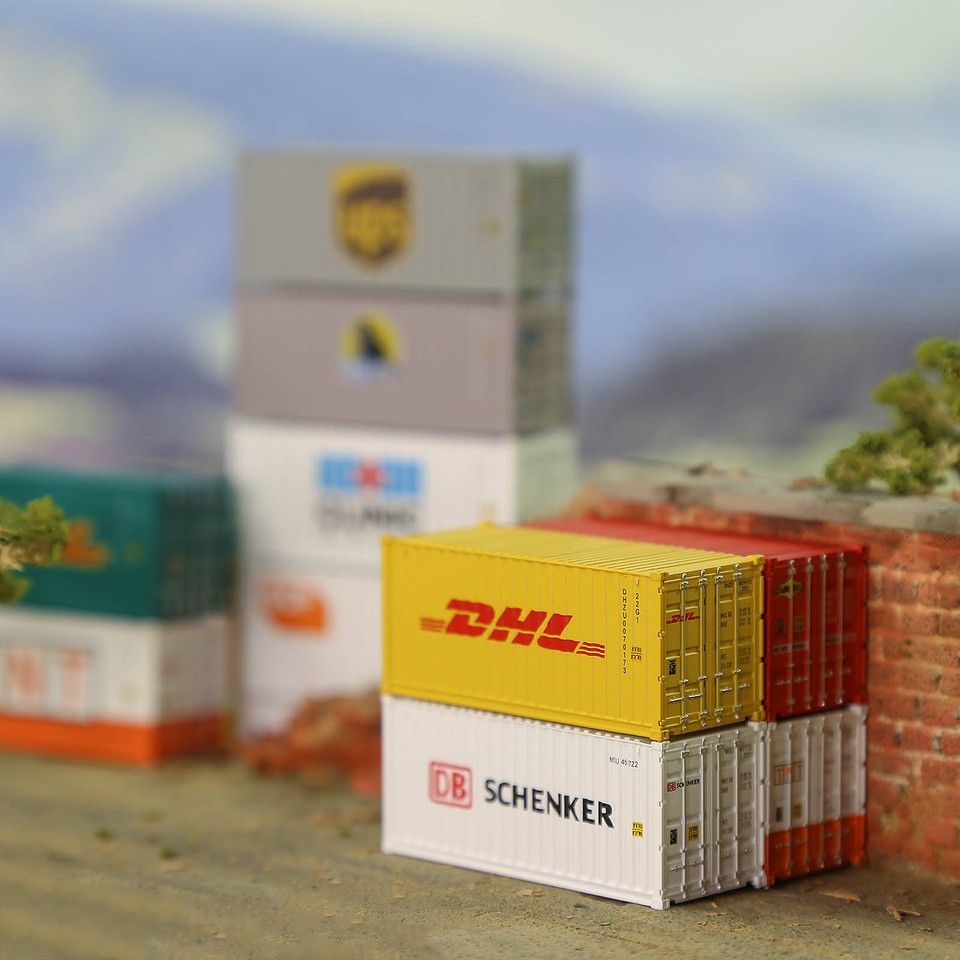 Evemodel N Scale 1:160 20ft Shipping Container 20' Cargo Box Model ...
