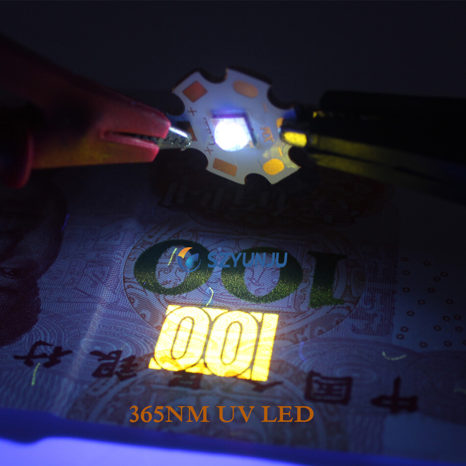 10W 365nm 395nm 5050 4 Chip UV LED Purple light with 20mm Copper plate ...