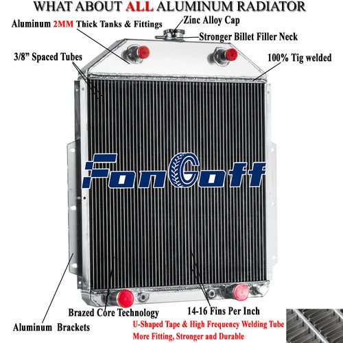 3-Row Aluminum Radiator Fit 1942-1950 Ford F1/F2/F3 Pickup Flathead | eBay