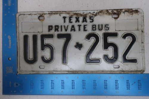 Texas License Plate Tag TX Private Bus U57 252 | eBay
