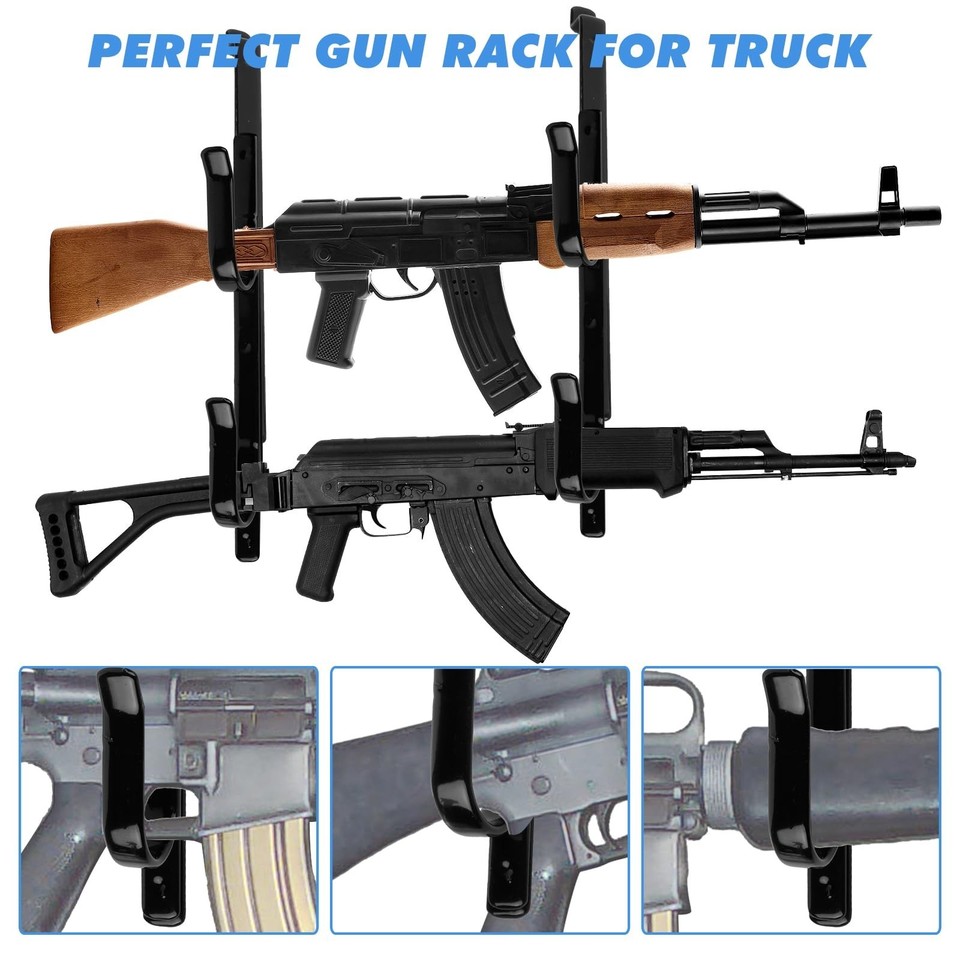 2 Truck Rear Window Rifle Shotgun Gun Holder Rack Vehicle Pickup Mount ...